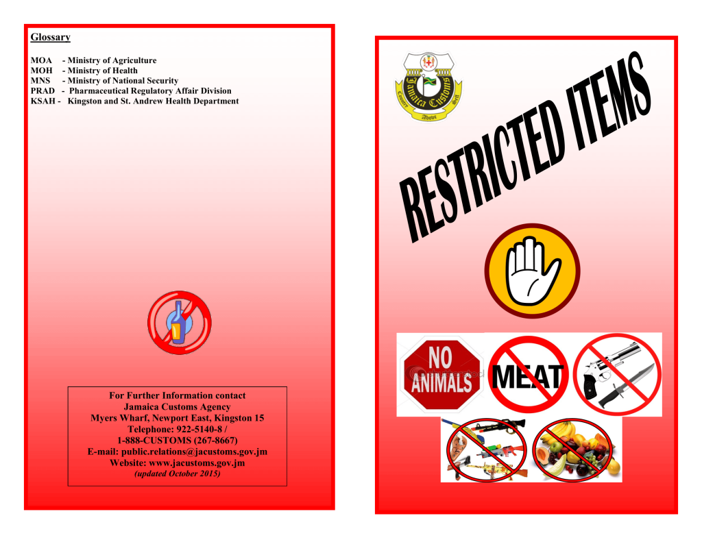 Restricted Items – CGL COURIERS (JA)